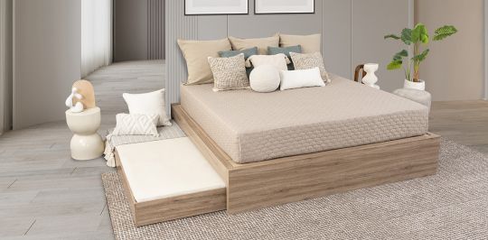 Base de Cama King Size con Cama Baja Lauren Café