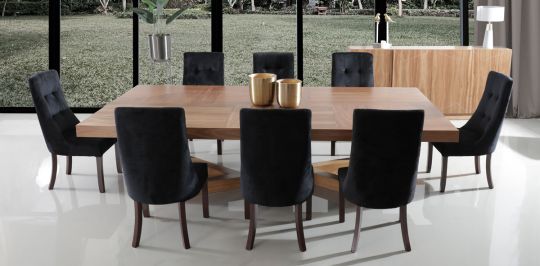 Comedor 300 cm Zeus con 8 Sillas Luxor Negro