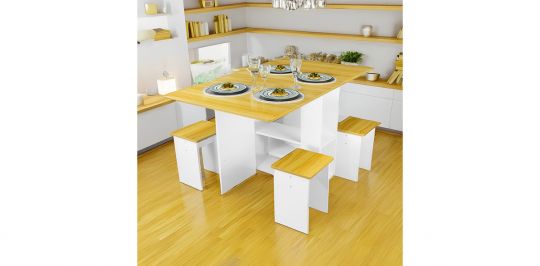 Mesa Ocasional Rectangular Plegable Capela Blanco
