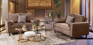 Juego de Dos Sofá 2 Plazas Arya Azul