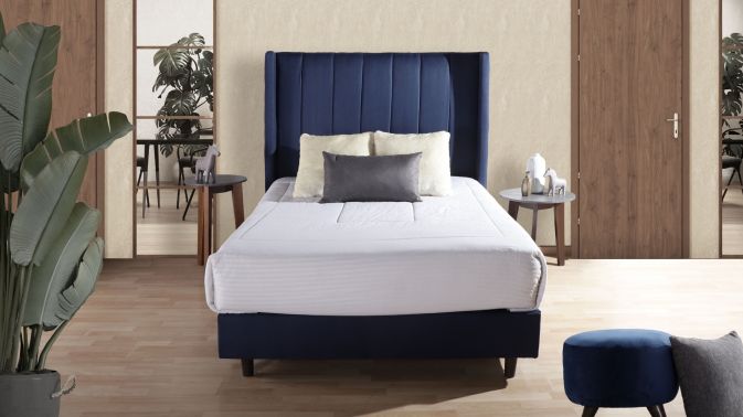 Cama Matrimonial Sander Azul